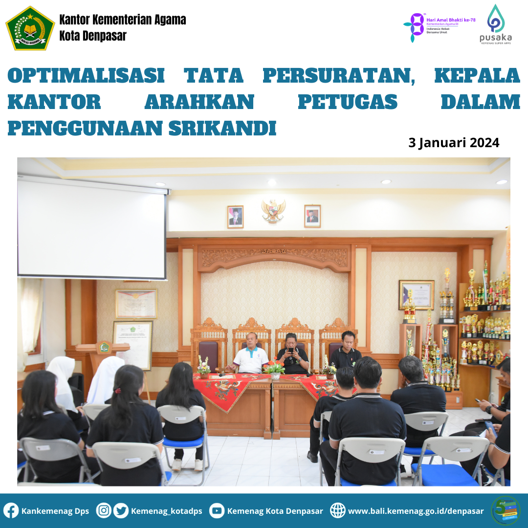 Optimalisasi Tata Persuratan, Kepala Kantor Arahkan Petugas Dalam ...