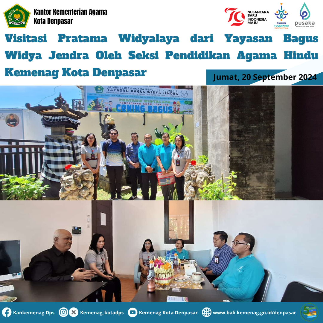 Visitasi Pratama Widyalaya dari Yayasan Bagus Widya Jendra Oleh Seksi ...