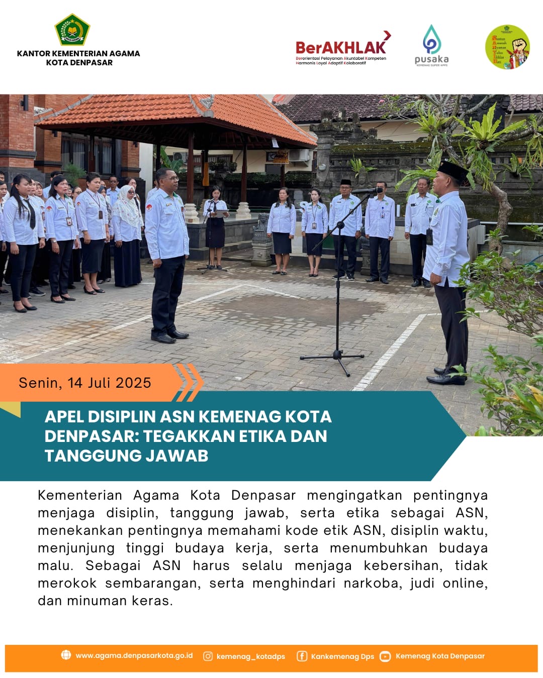 Apel Disiplin ASN Kemenag Kota Denpasar: Tegakkan Etika dan Tanggung ...